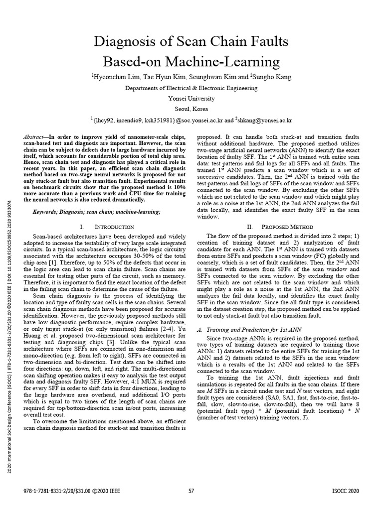 Lim Et Al. - 2020 - Diagnosis of Scan Chain Faults Based-On Machine ...