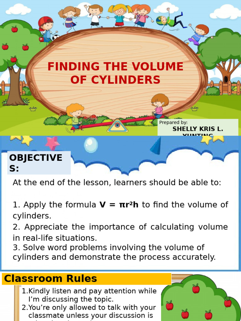 Volume of Cylinders Explained | PDF | Volume