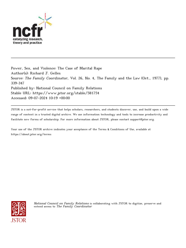 Power, Sex, and Violence - The Case of Marital Rape | PDF | Rape | Domestic Violence