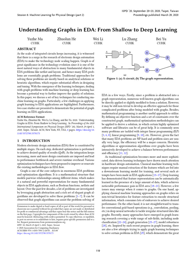 Ma et al. - 2020 - Understanding Graphs in EDA From Shallow to Deep Learning | PDF ...