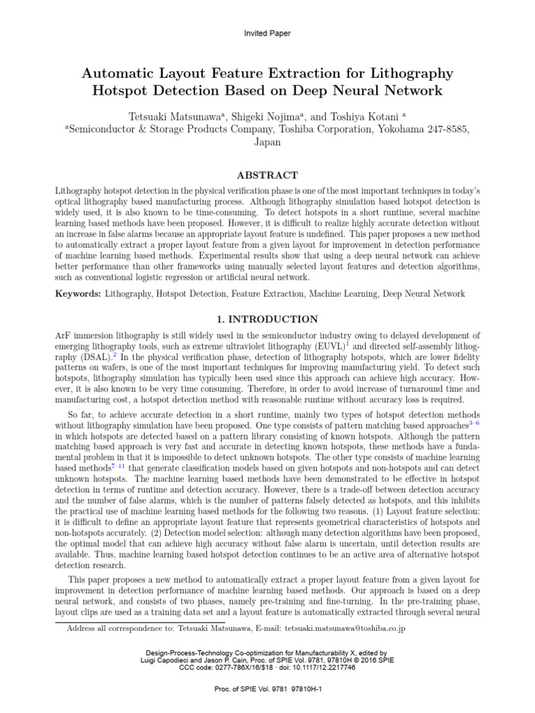 Matsunawa et al. - 2016 - Automatic layout feature extraction for lithography hotspot detection ...