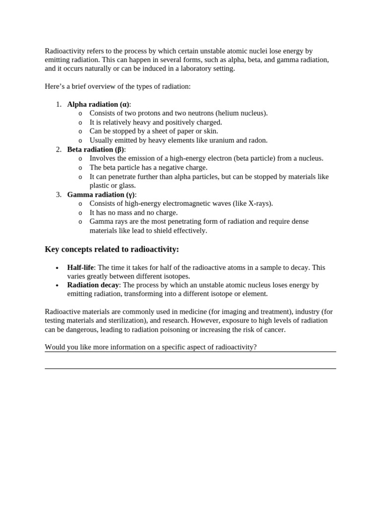 Radioactivity | PDF