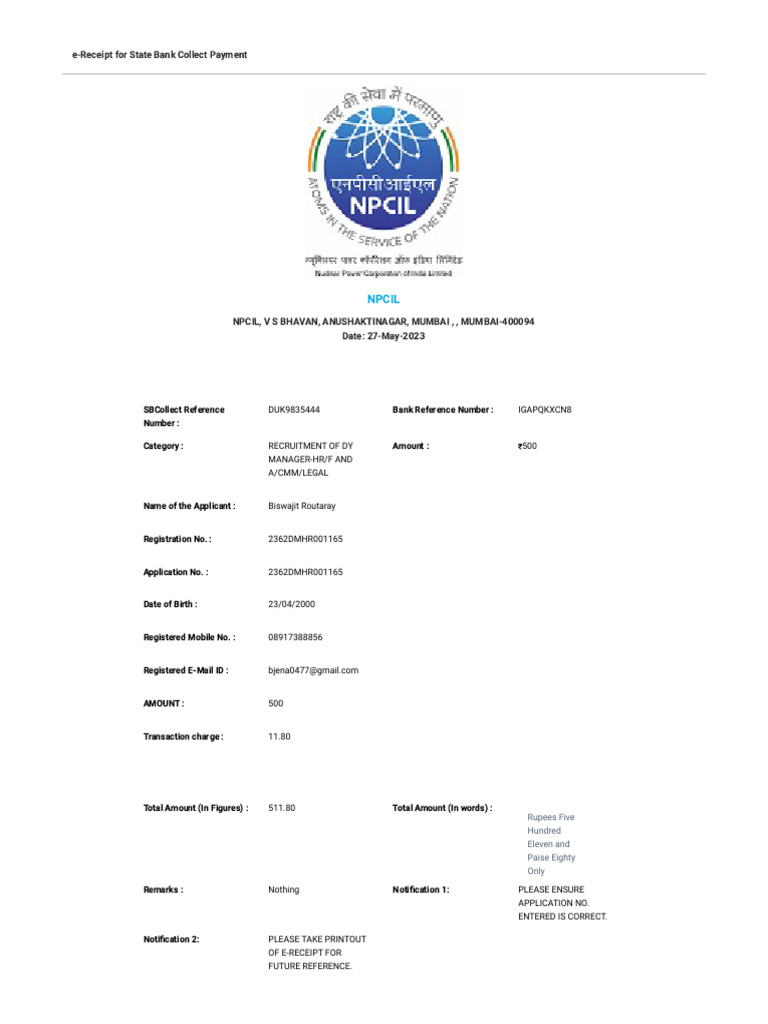 NPCIL Print | PDF