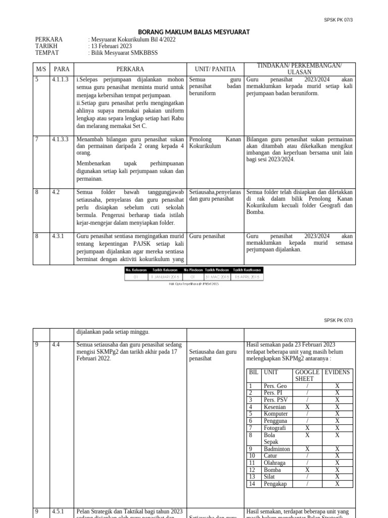 Maklum Balas Mesy 4 Koku 22 | PDF