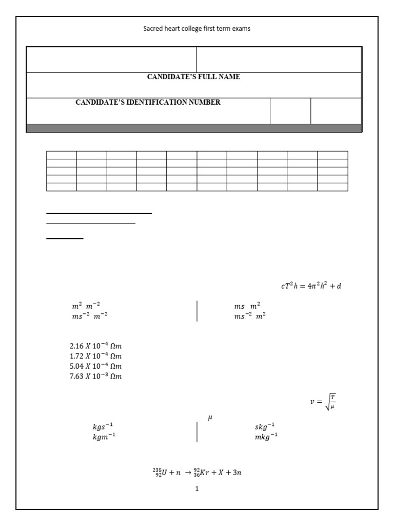 Uss SHC Exams Ready To Print | PDF | Force | Electron