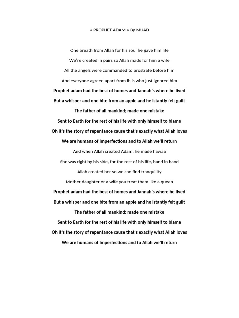 Prophet Adam | PDF