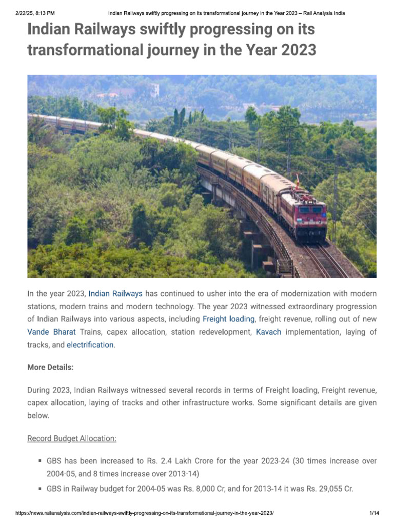 Railway Developments As of 2023 | PDF