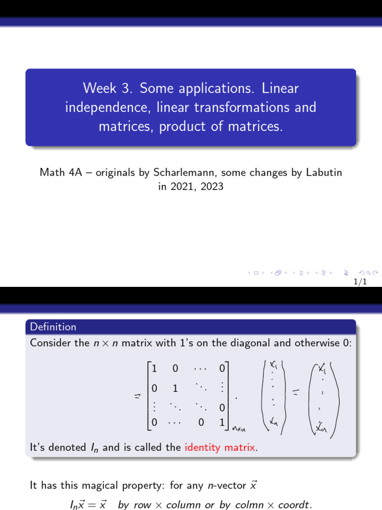 Math 4A Third Class | PDF | Matrix (Mathematics) | Mathematical Concepts
