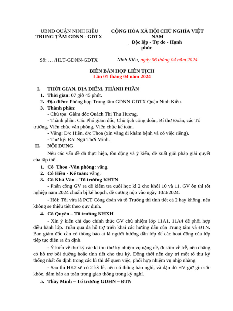 T4-2024 BBHLT lần1 | PDF