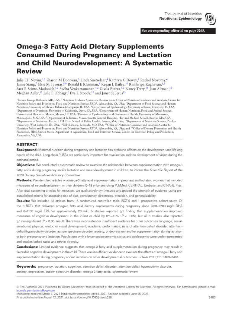 Omega-3 Fatty Acid Dietary Supplements | PDF | Attention Deficit ...