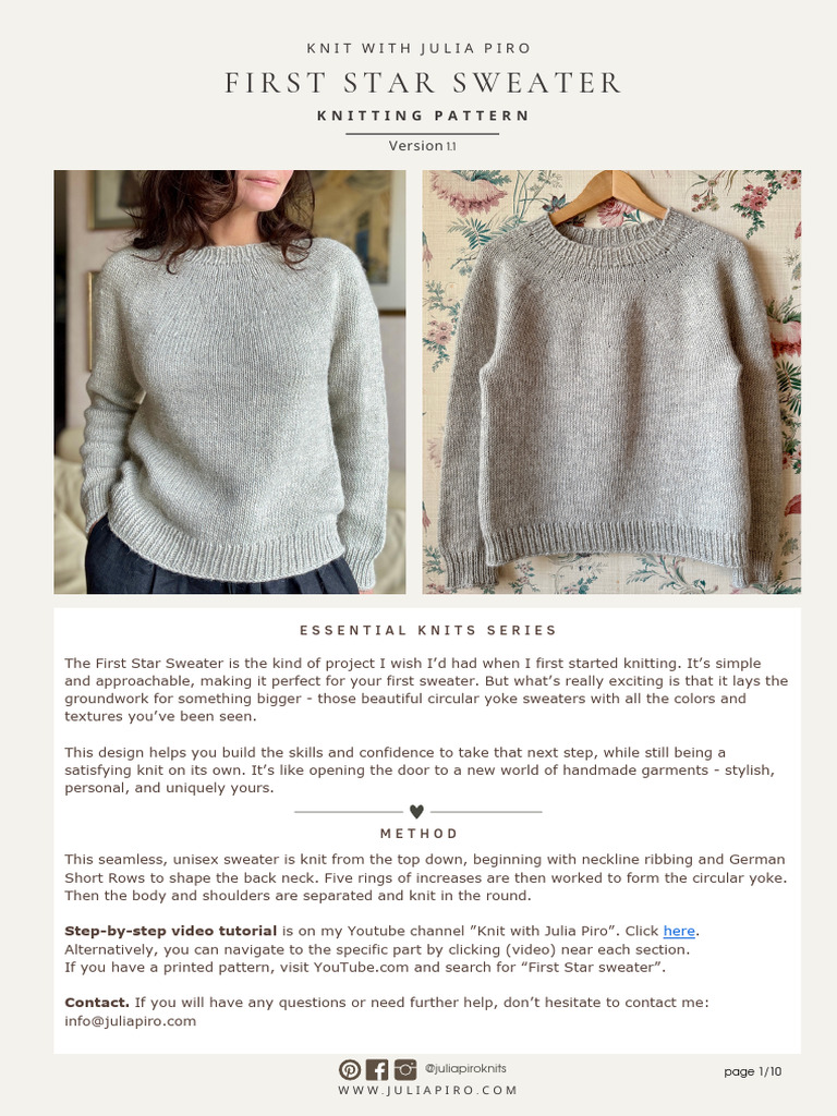 First Star Sweater Knitting Guide | PDF | Knitting | Knitting Needle