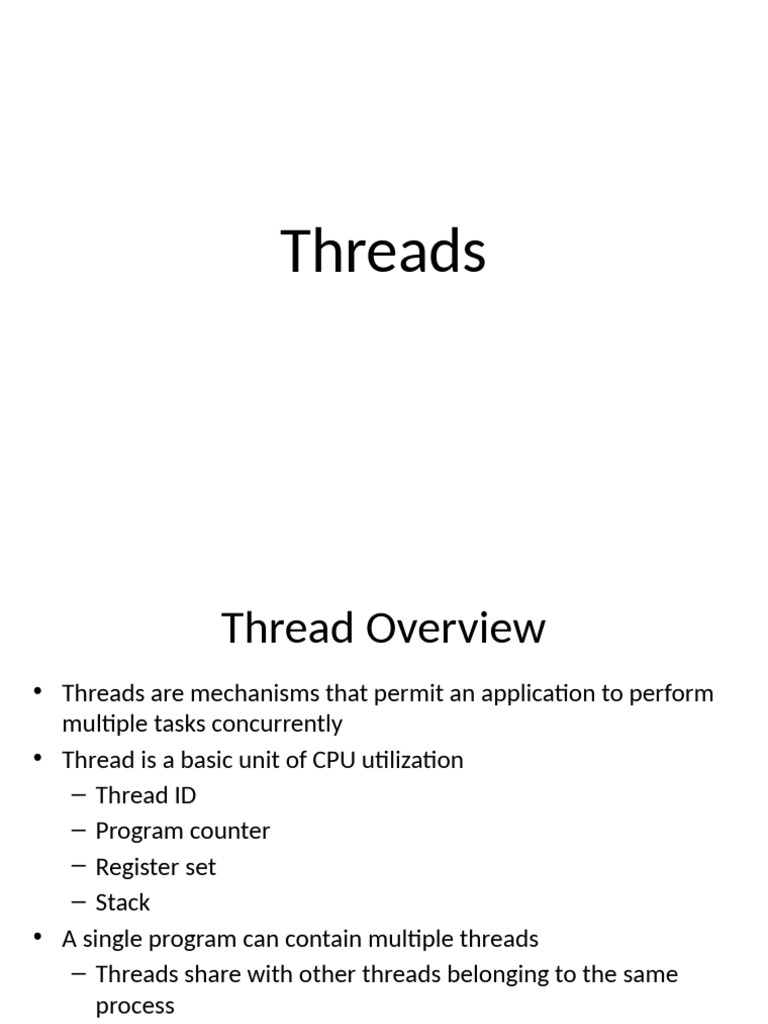 Operating System Threads-Updated | PDF | Thread (Computing) | Process ...