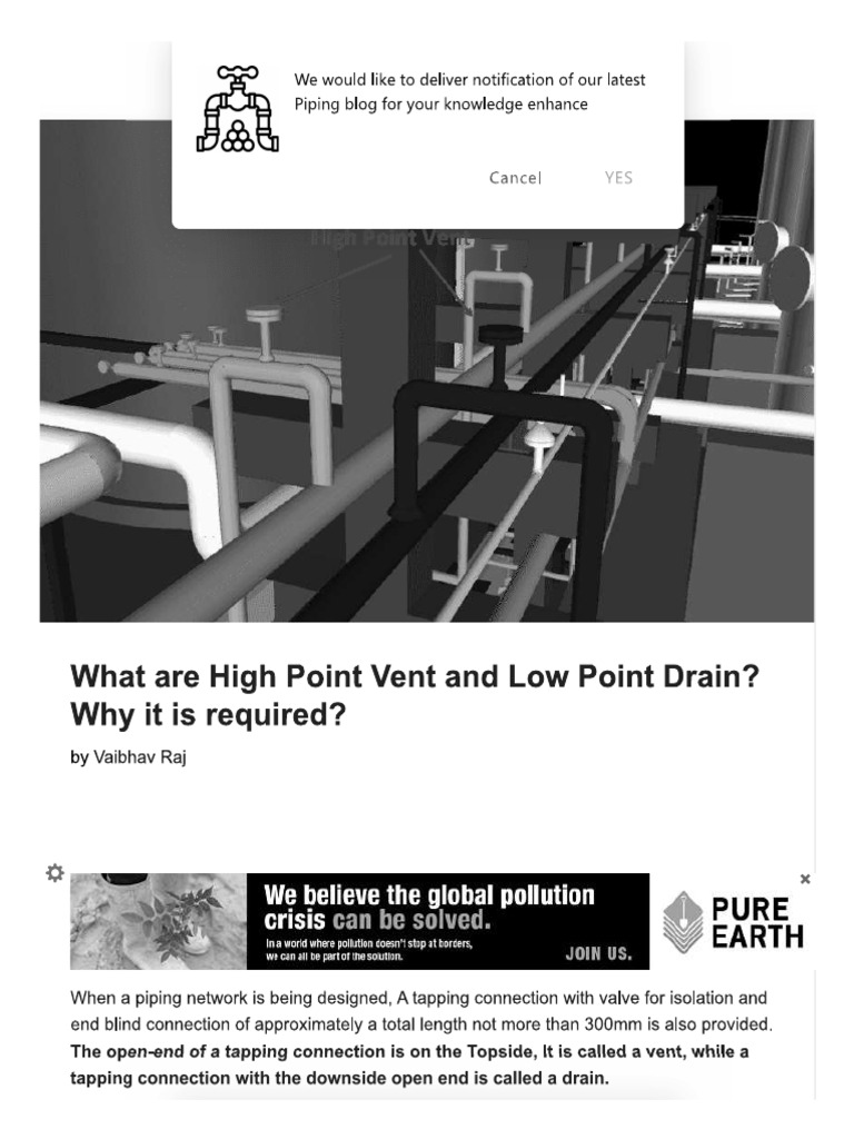 High Point Vent N Low Point Drain | PDF
