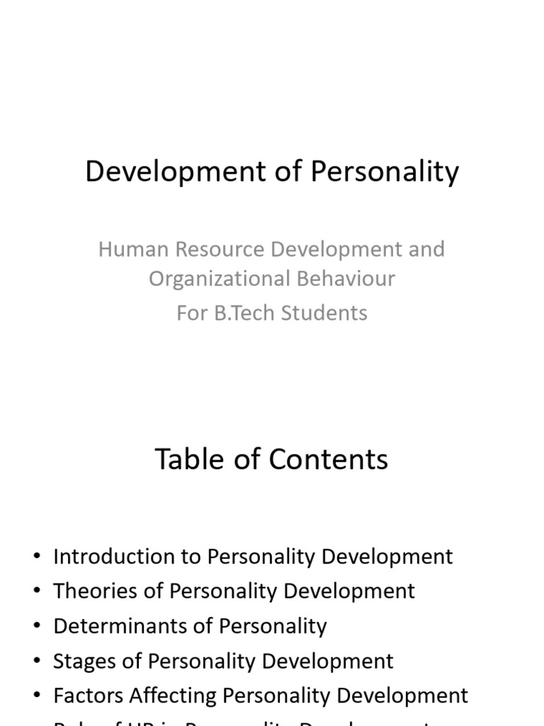 Personality Development for B.Tech Students | PDF