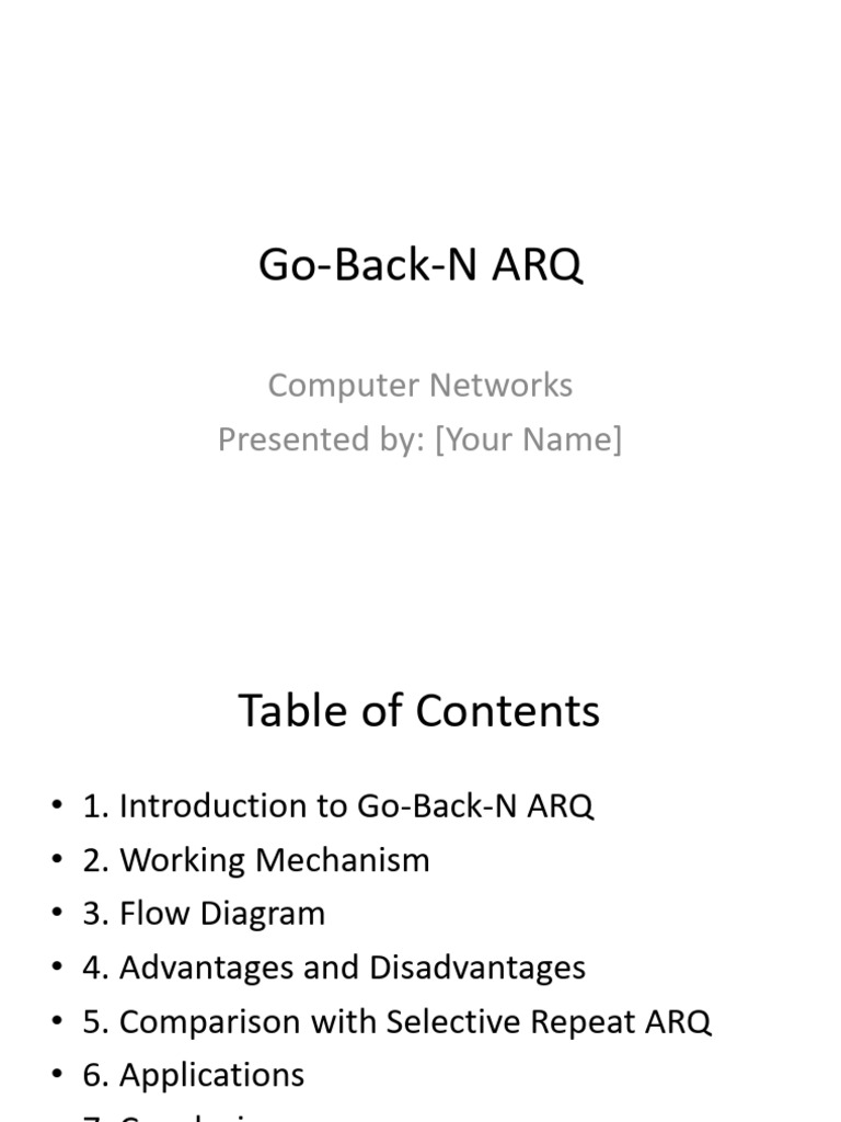 Go-Back-N ARQ Protocol Overview | PDF