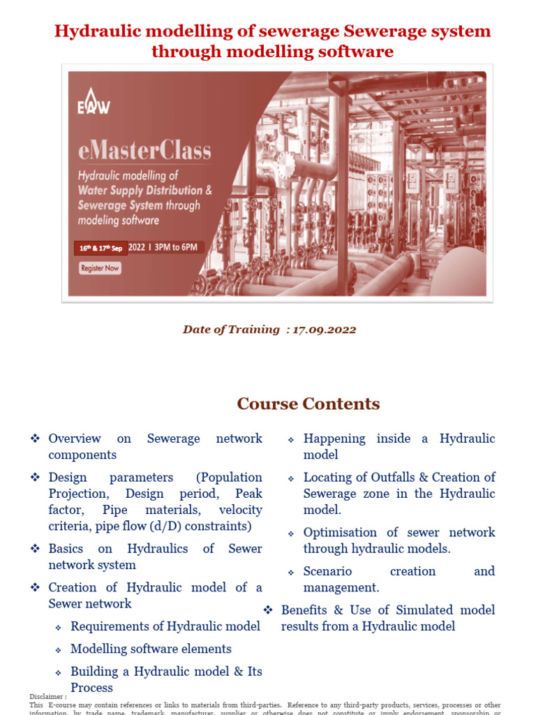 Handouts Day 2 Sewer Hydraulic Modelling | PDF | Sanitary Sewer | Sewerage