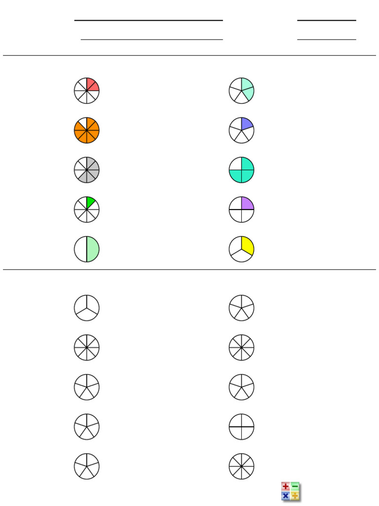 Shaded Area Fractions Worksheets | PDF