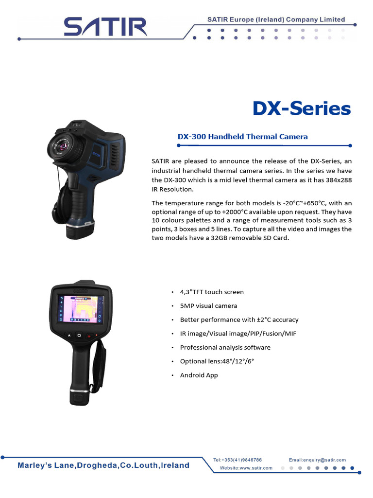 SATIR DX-Series - DX-300 - Catalogue | PDF | Thermography | Imaging