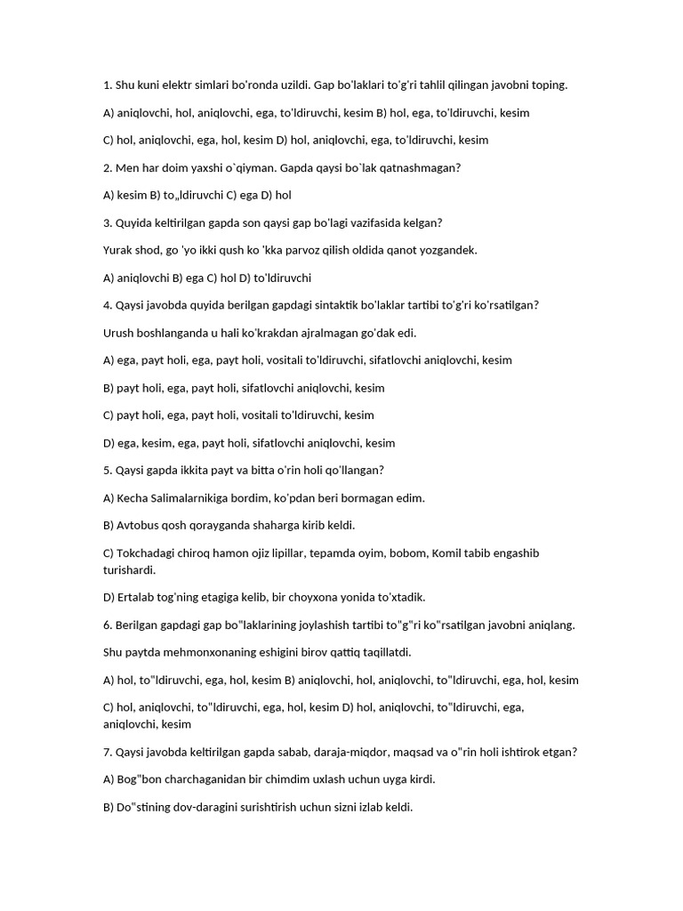 8 Olimpiada To'liq | PDF