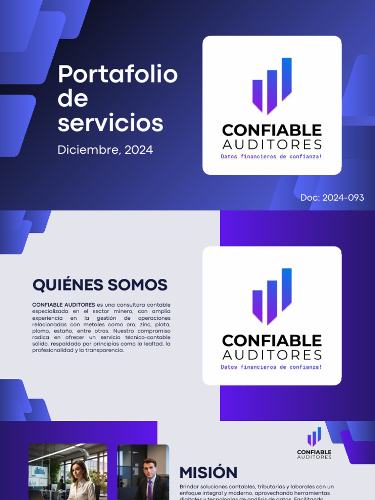 Portafolio de Servicios - Confiable Auditores | PDF | Auditoría | Minería