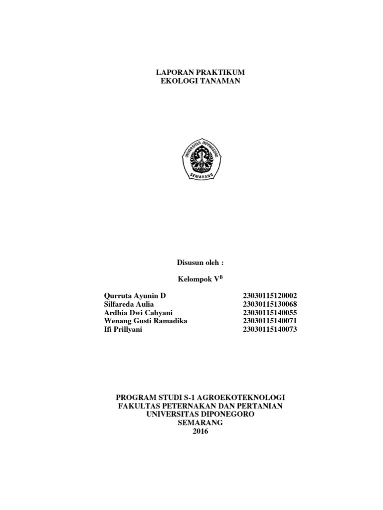 Laporan Praktikum Ekologi Tanaman | PDF