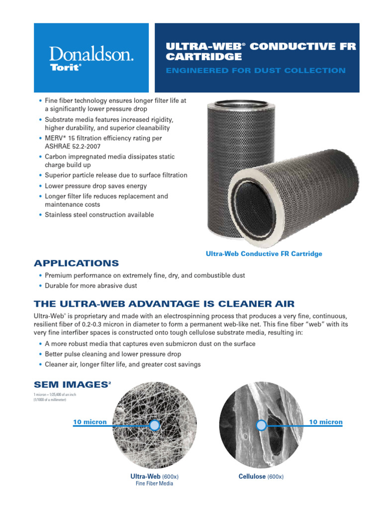 Ultra Web Conductive FR Cartridge Filter Media | PDF | Fibers | Dust