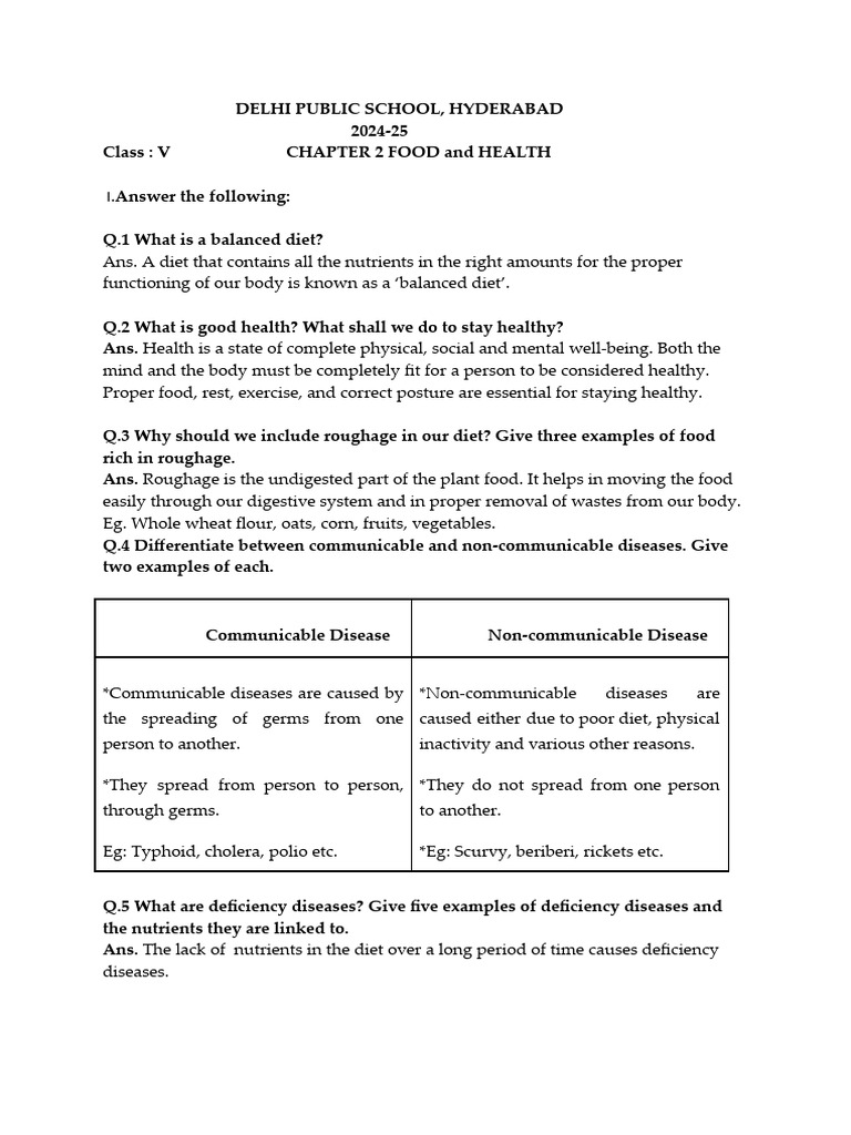 CHAPTER2 - FOOD AND HEALTH - GRADE 5.docx2024-2025docx | PDF | Foods ...