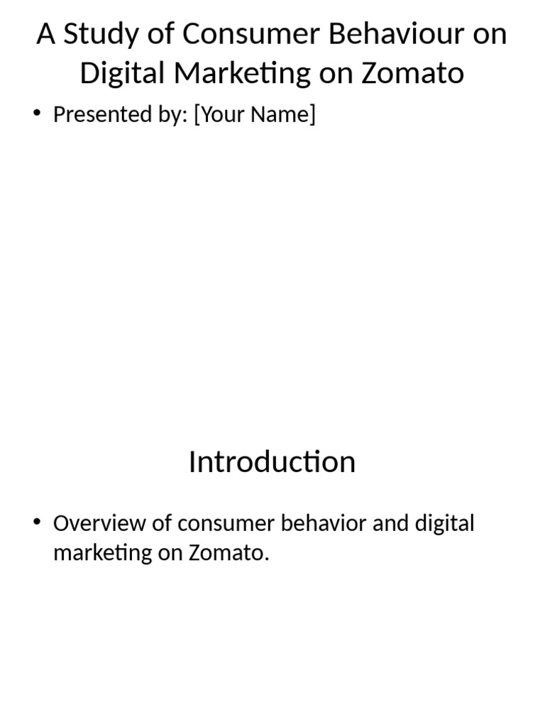 Zomato Consumer Behaviour | PDF