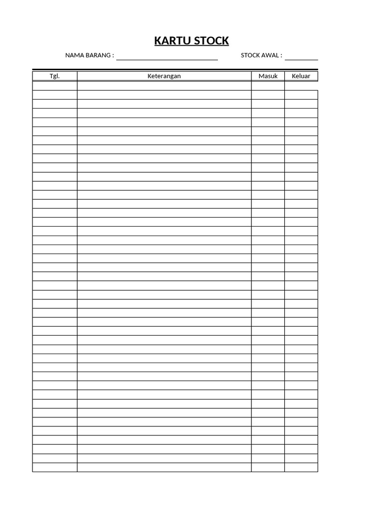 Kartu Stock | PDF