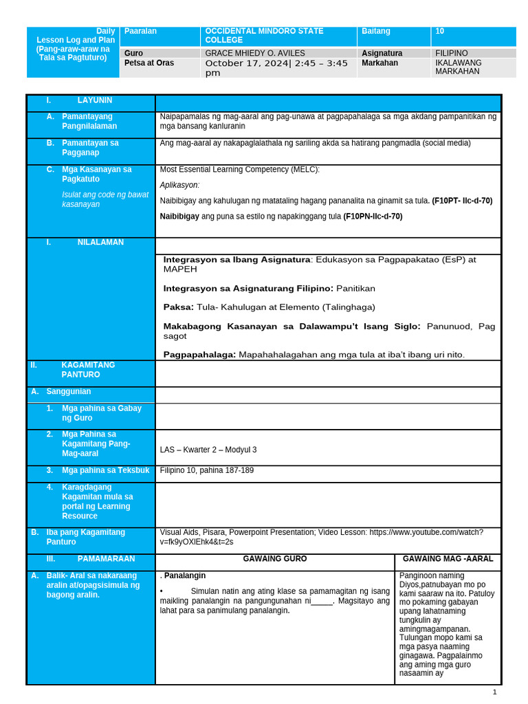 Lesson Plan | PDF