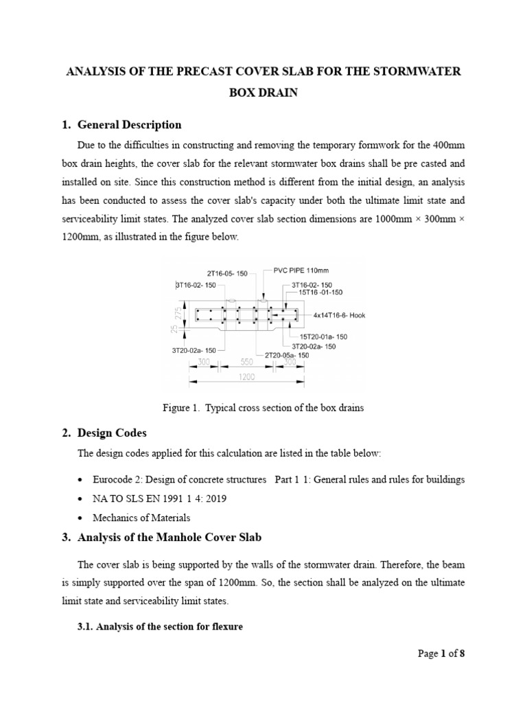 Precast Cover Slab Analysis for Stormwater | PDF | Bending | Precast ...
