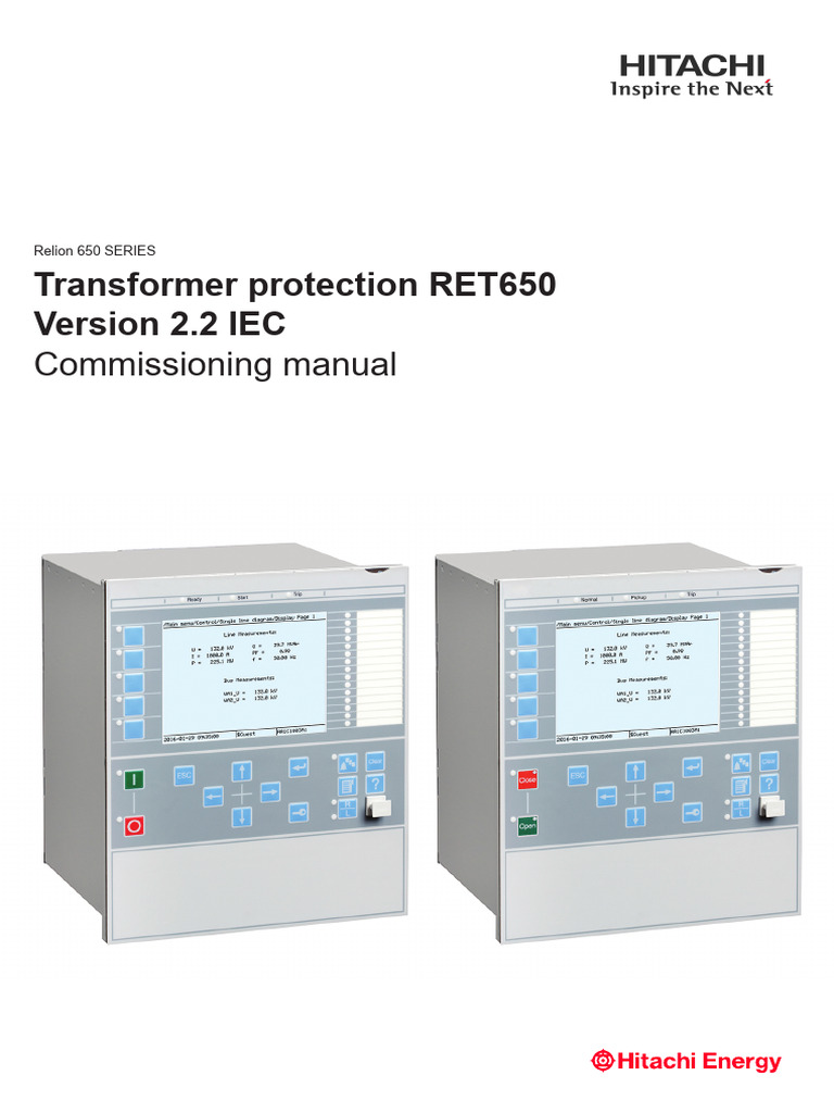 1MRK504171-UEN - en - J - Commissioning Manual, Transformer Protection RET650 Version 2.2 | PDF ...