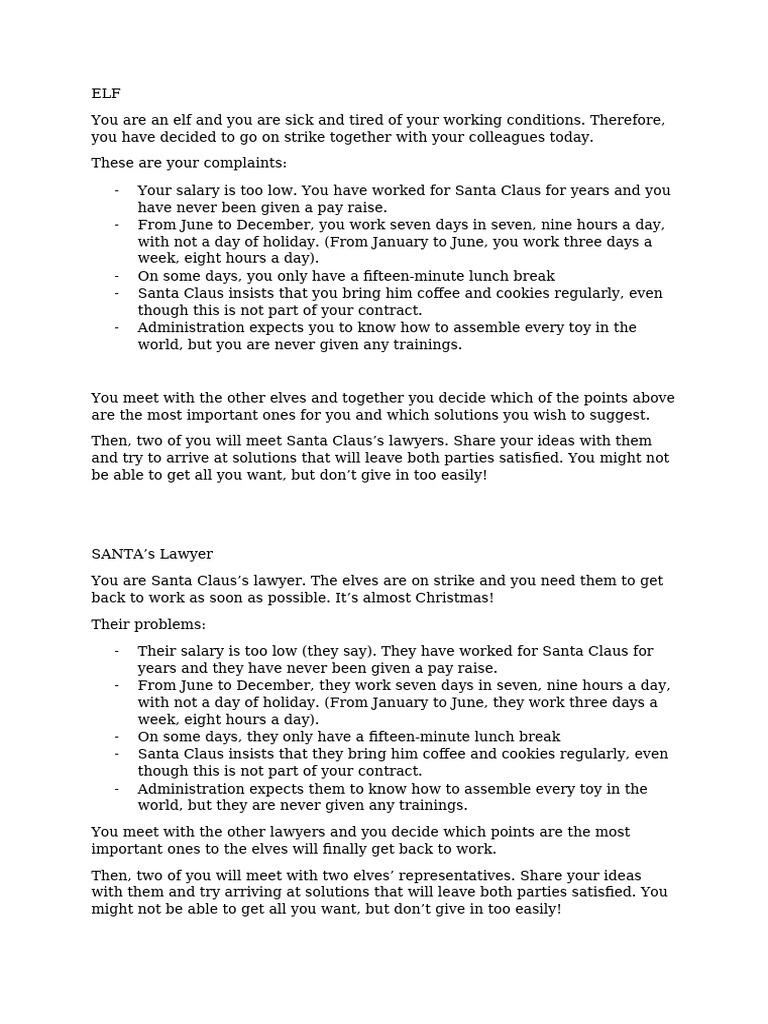 Santa Vs Elves | PDF