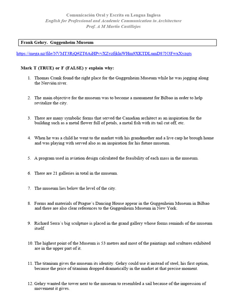 Gehry's Guggenheim Museum Insights | PDF