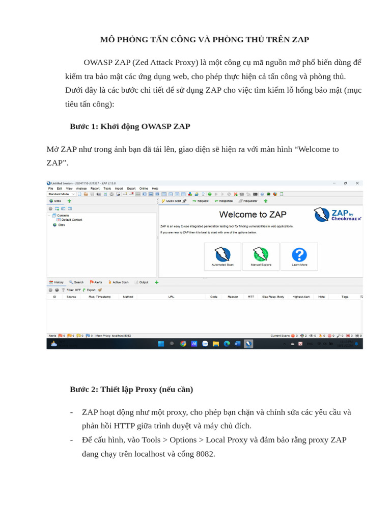 MÔ PHỎNG TẤN CÔNG VÀ PHÒNG THỦ TRÊN ZAP | PDF