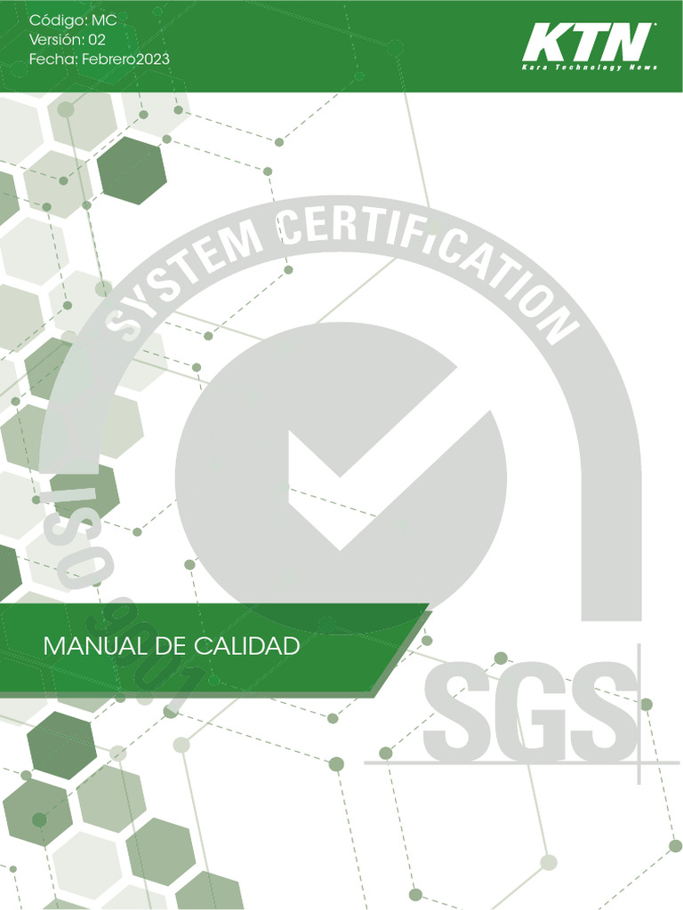 MANUAL DE CALIDAD KTN 2.0. | PDF | Calidad (comercial) | Sistema de manejo de calidad
