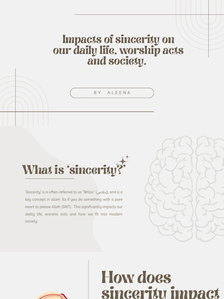 Impacts of Sincerity On Our Daily Life, Worship Acts and Society PDF | PDF