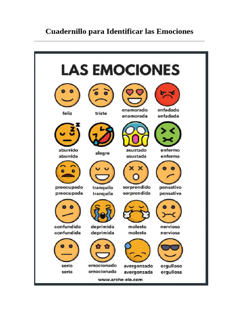 Cuadernillo para Identificar Las Emociones | PDF | Las emociones | Color