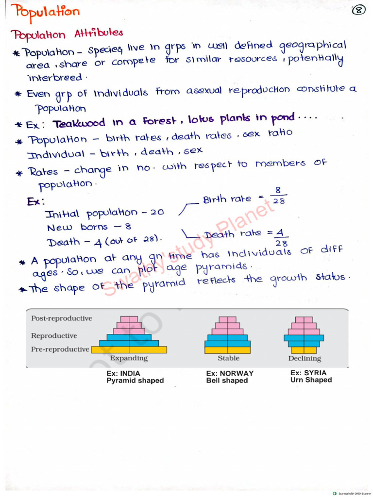 Organisms and Population Notes | PDF