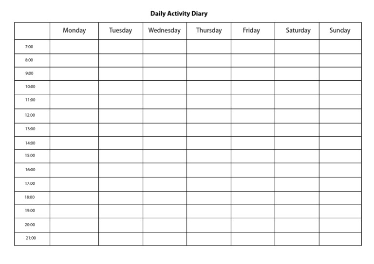 CBT Daily Activity Diary | PDF