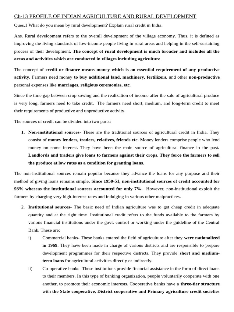 Indian Agriculture and Rural Development Profile | PDF | Organic ...