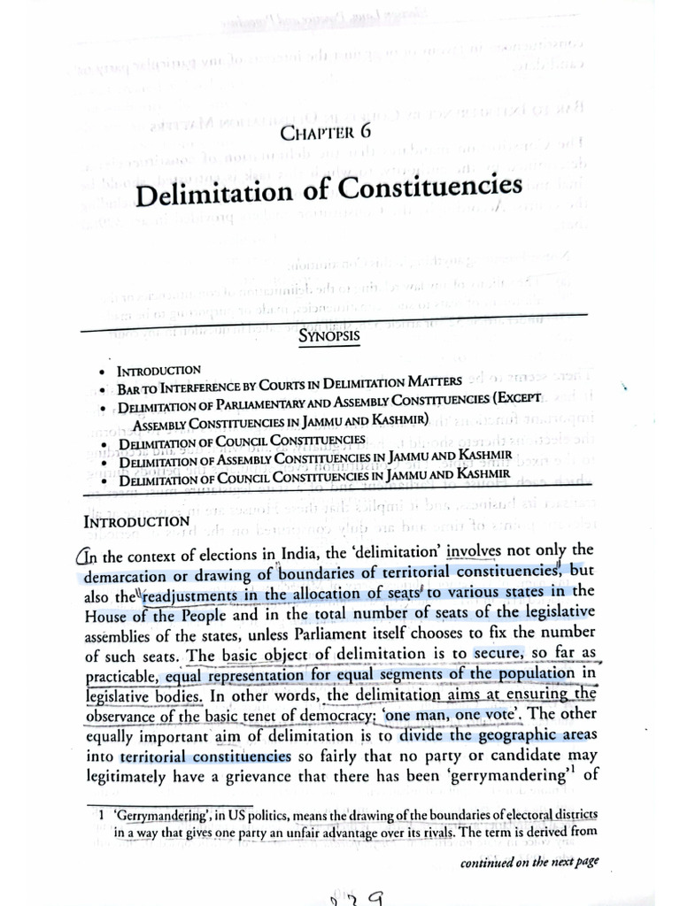 Delimitation of The Constituencies. | PDF