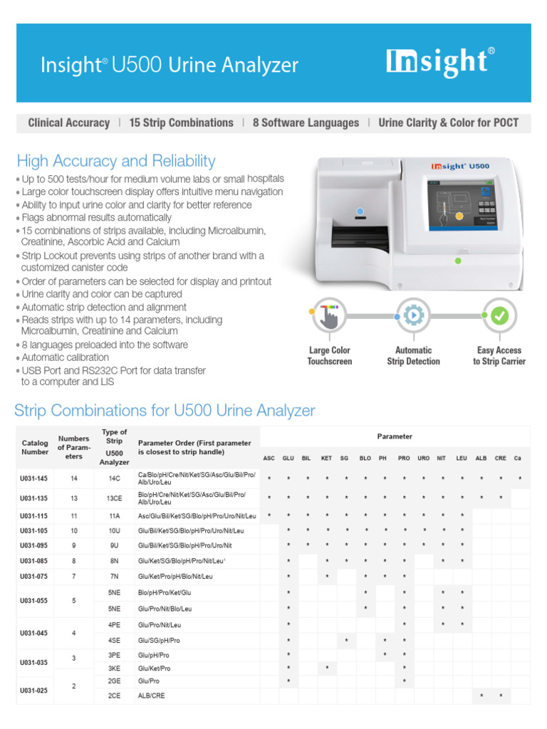 PN 2220035201 - U500-Insight Urine Analyzer | PDF | Barcode | Usb