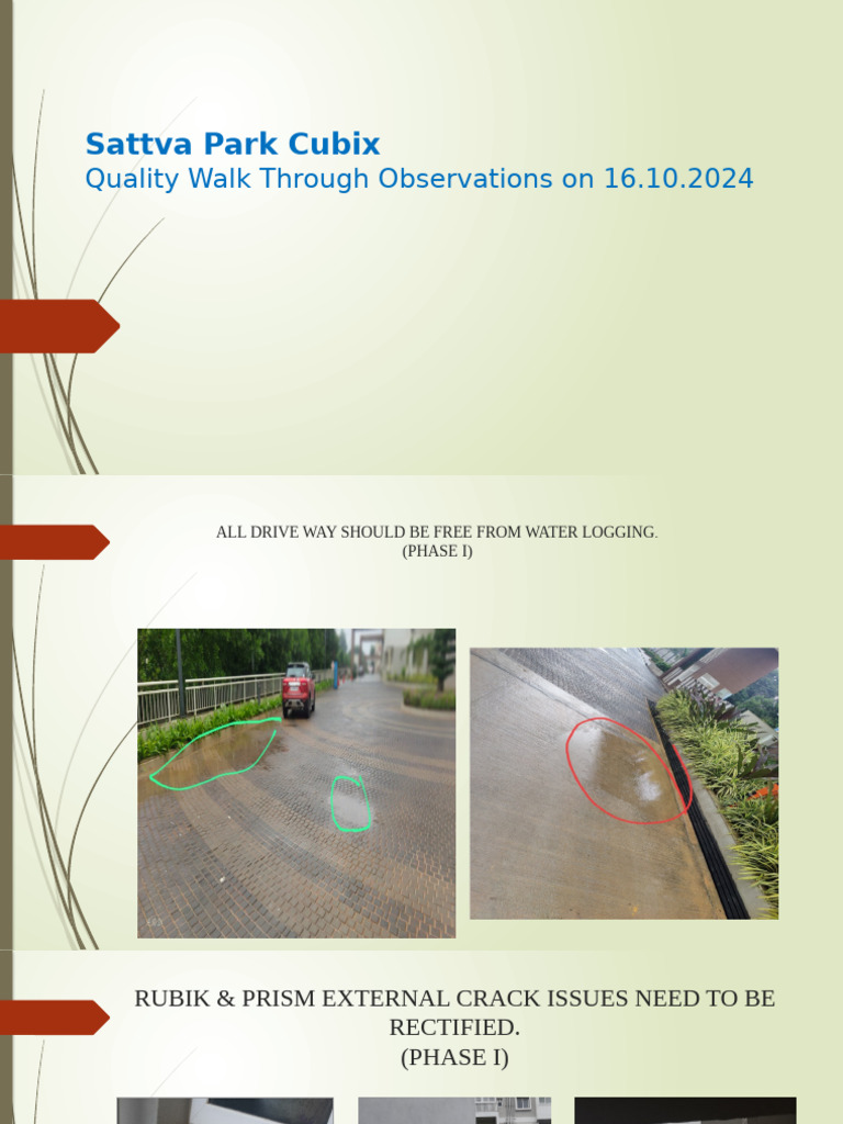 Sattva Park Cubix Quality Observations | PDF