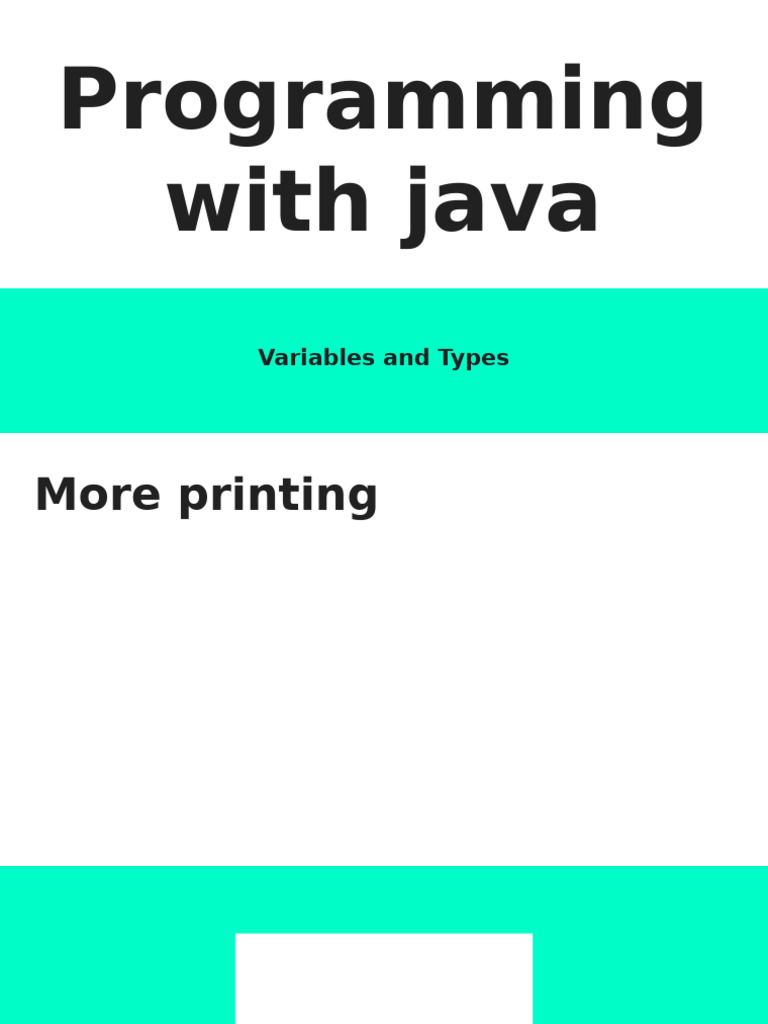 Java Programming: Variables and Types | PDF