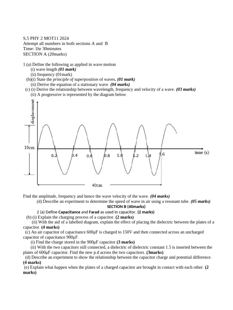 S.5 Phy Motiii 2024 | PDF