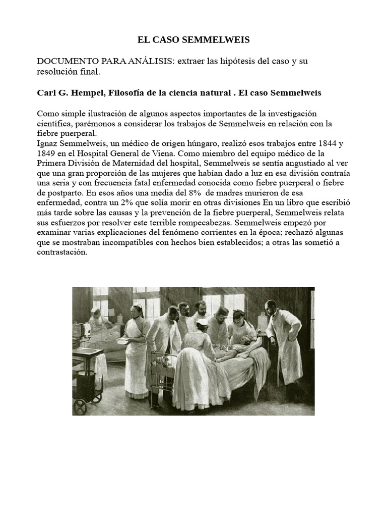 El Caso Semmelweis | PDF | Especialidades Medicas | Ciencias de la Salud