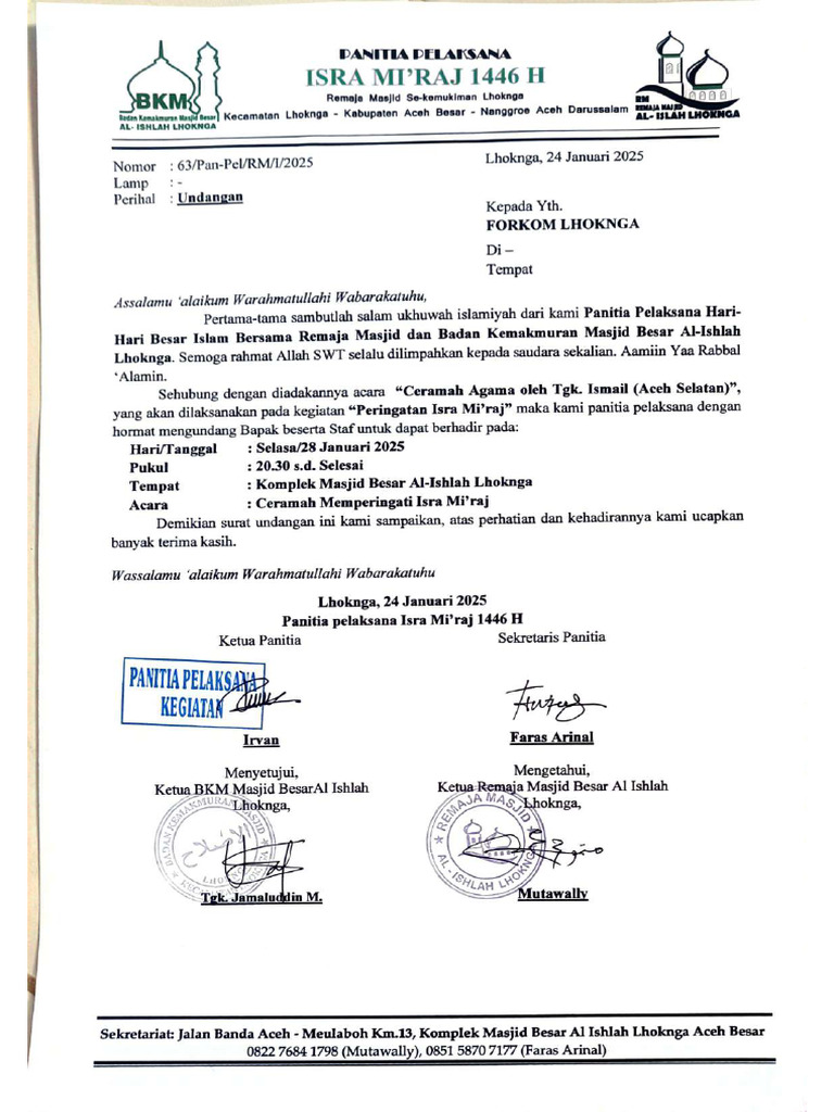 Undangan FORKOM LHOKNGA | PDF