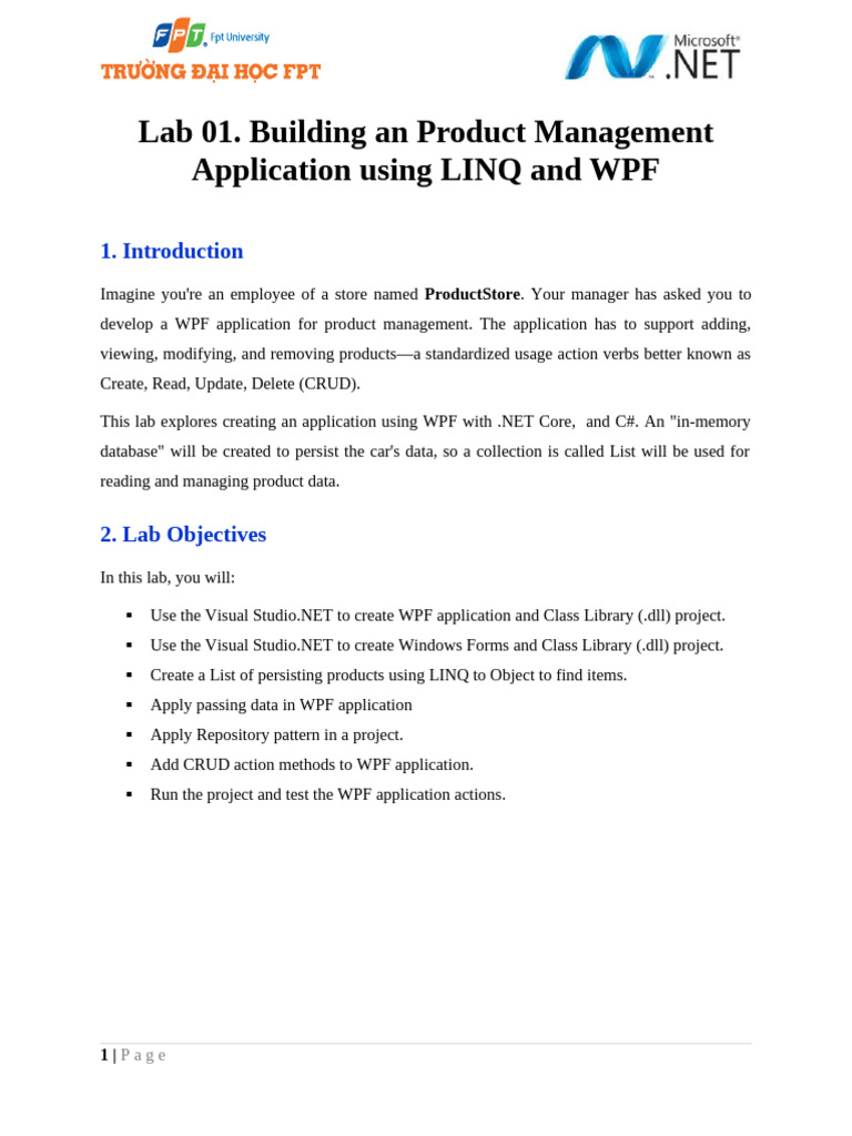 WPF Product Management App Guide | PDF | Class (Computer Programming) | Extensible Application ...
