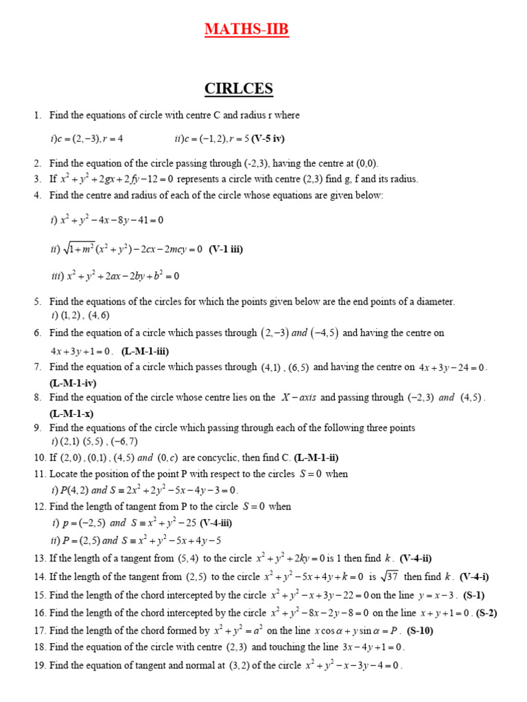 Circle Equations and Properties Explained | PDF | Ellipse | Circle